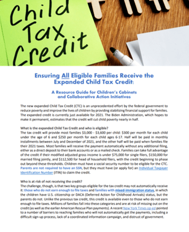 Ensuring All Eligible Families Receive the Expanded Child Tax Credit ...