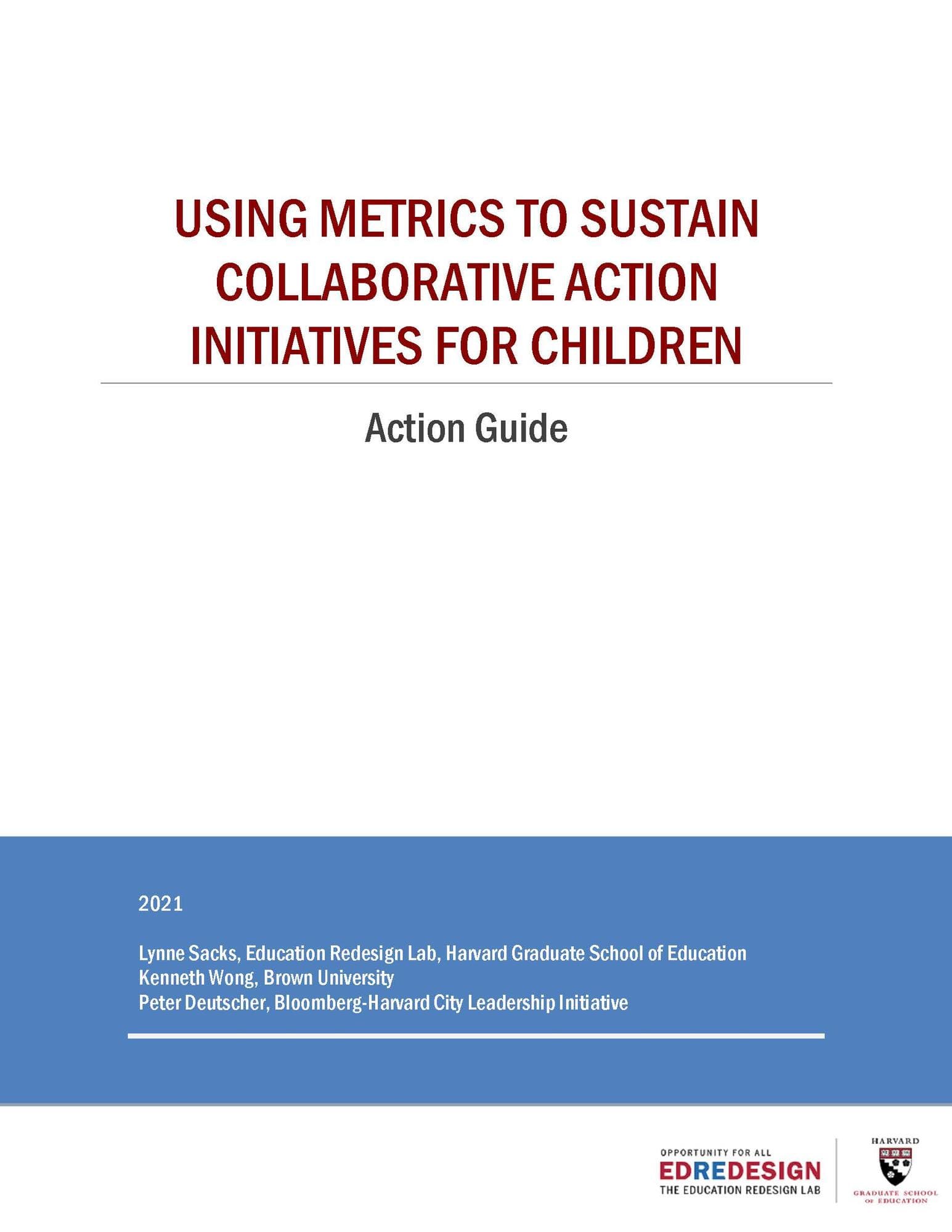 Using Metrics to Sustain Collaborative Action Initatives for Children: Action Guide | EdRedesign