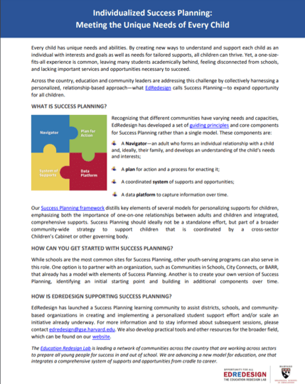 Individualized Success Planning: Meeting the Unique Needs of Every ...